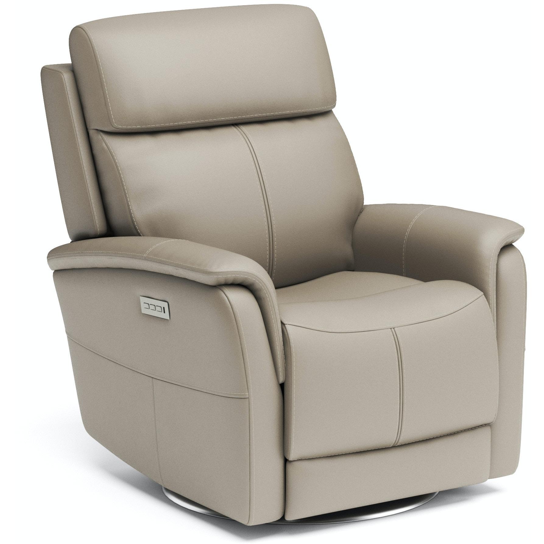 Flexsteel View 1524-52PH Swivel Power Recliner with Power Headrest and